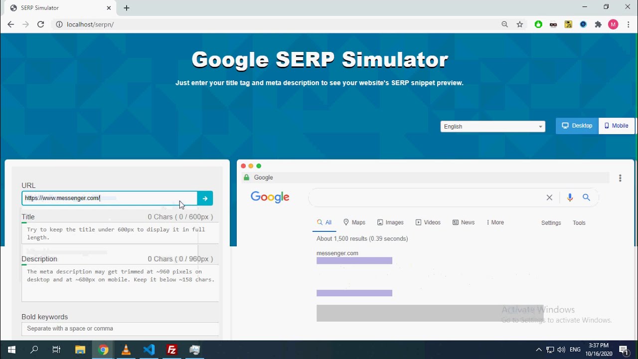 Google SERP Simulator ( Oct, 2020 ) - YouTube