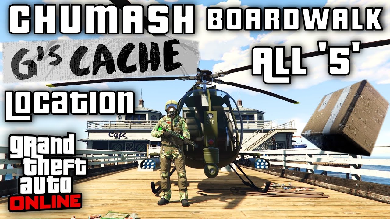 GTA - All 5 G's Cache Locations || CHUMASH Boardwalk || GTA 5 Online ...