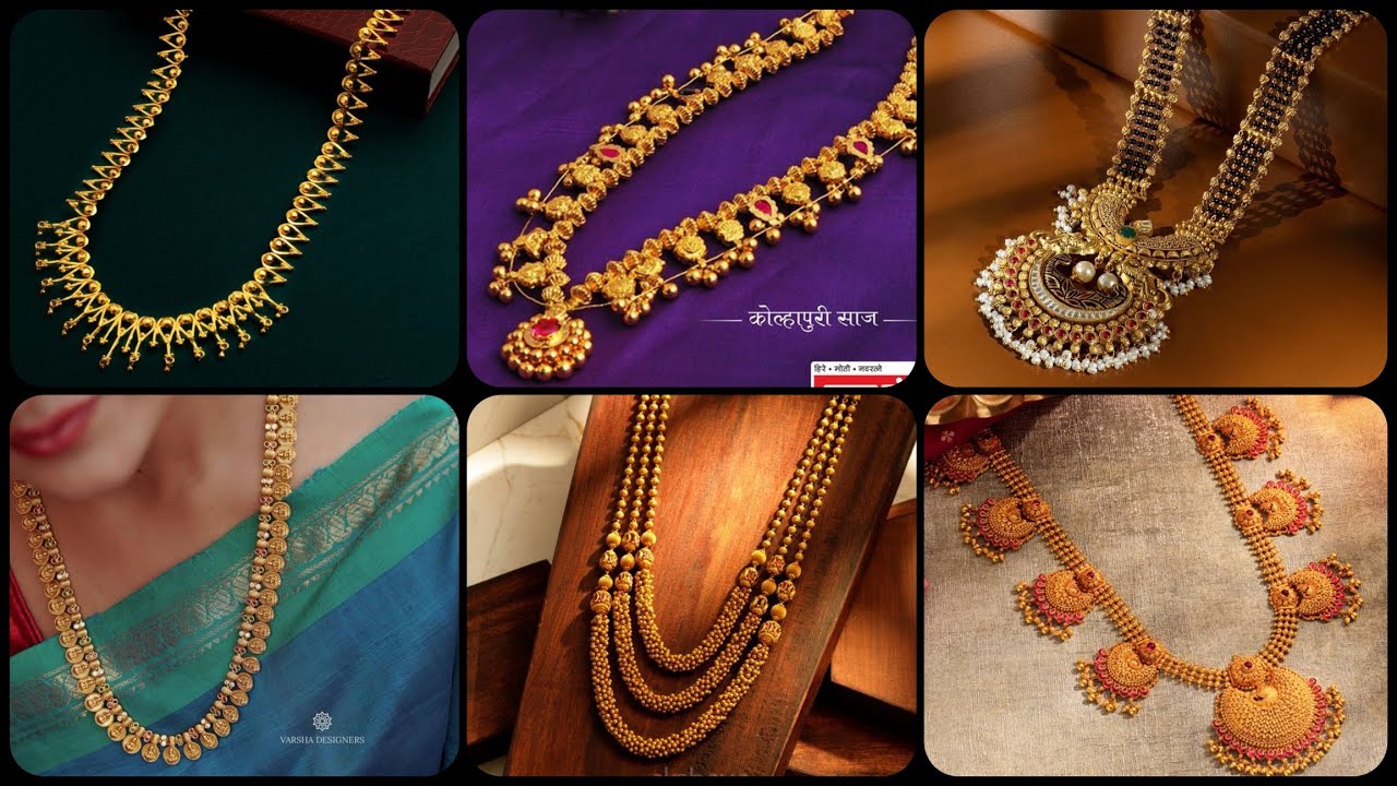 Gold haar designs for festival | jewellery collection gold har - YouTube