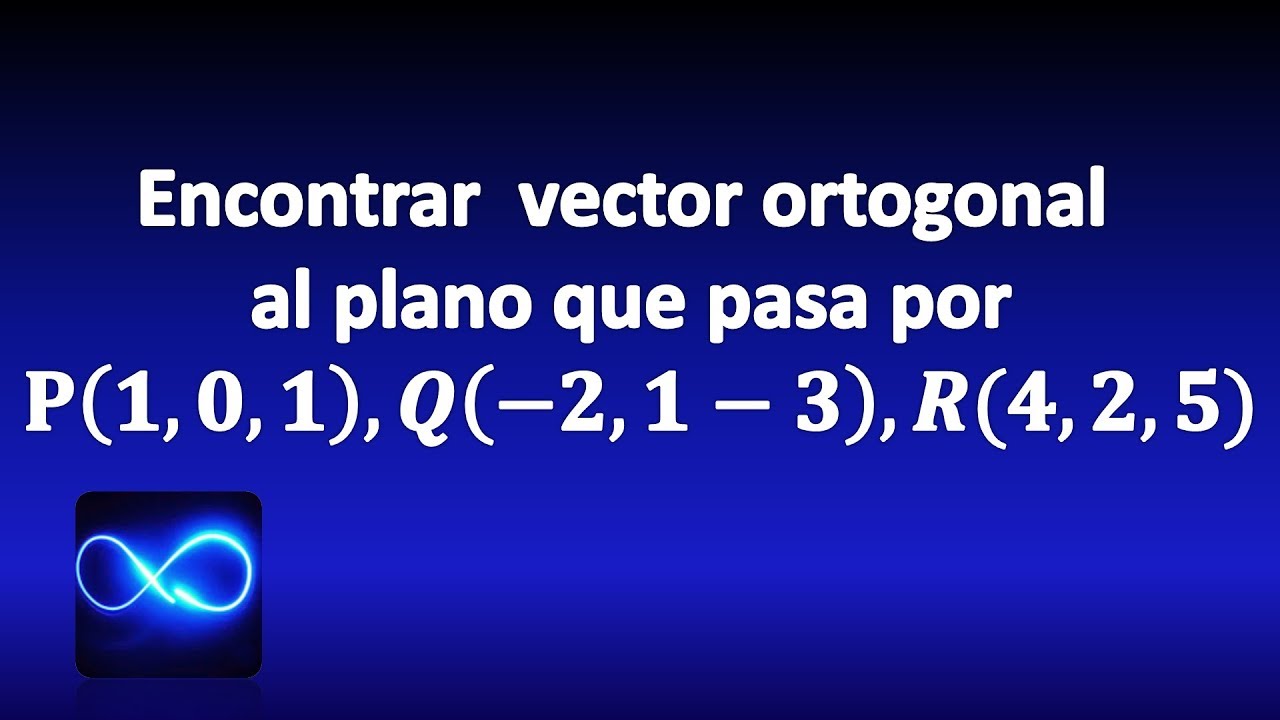 61. Encontrar vector ortogonal al plano que pasa por 3 puntos - YouTube