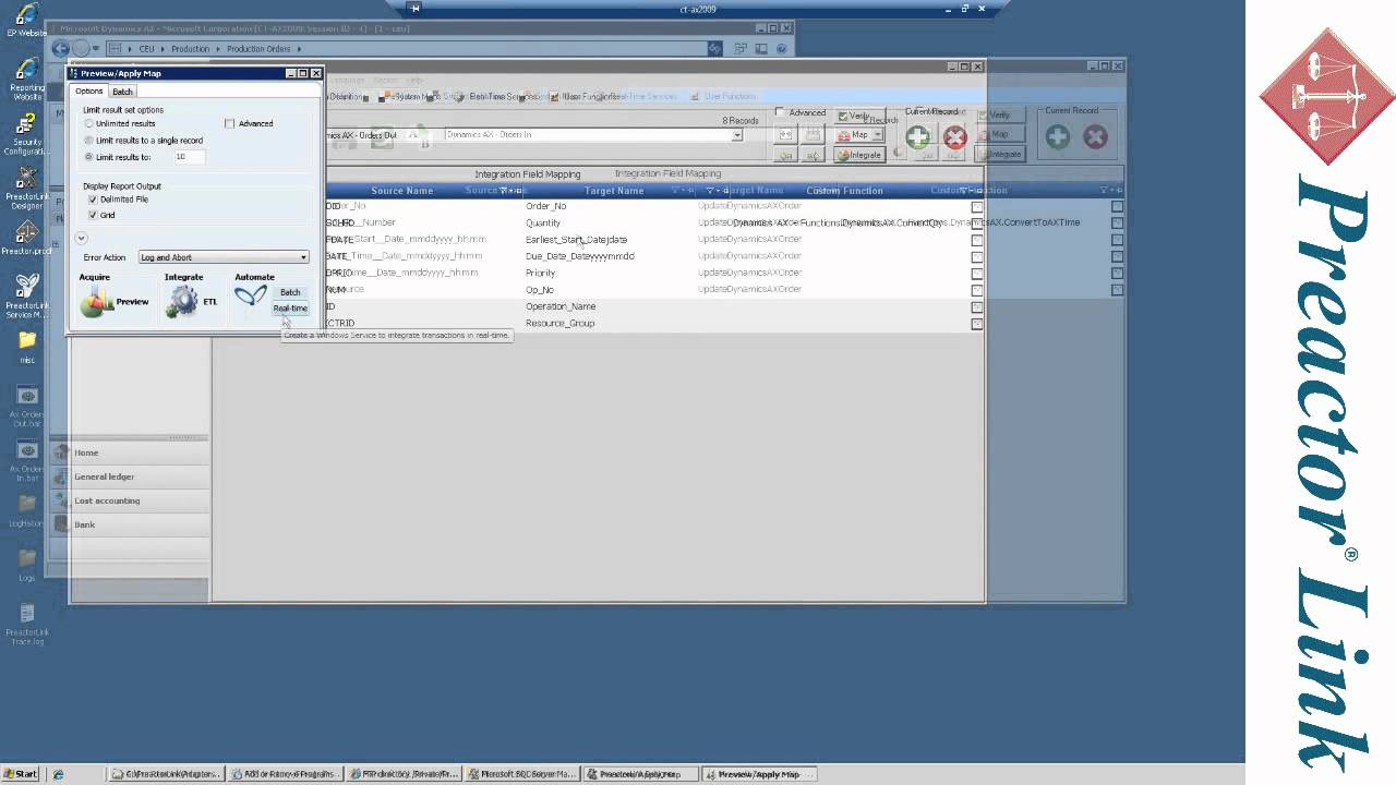 Preactor Link Real Time Integration With Dynamics AX - YouTube