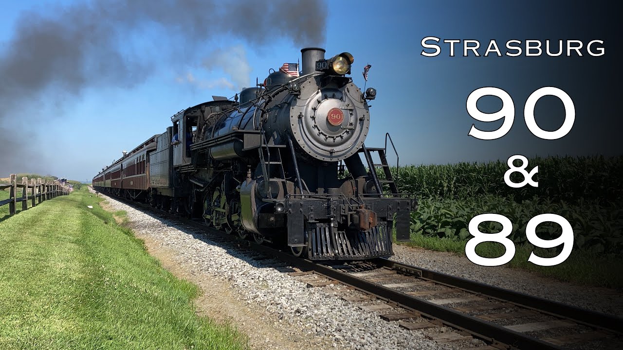 Strasburg Rail Road 90 & 89: Dual Steam Locomotive Action on The Road ...