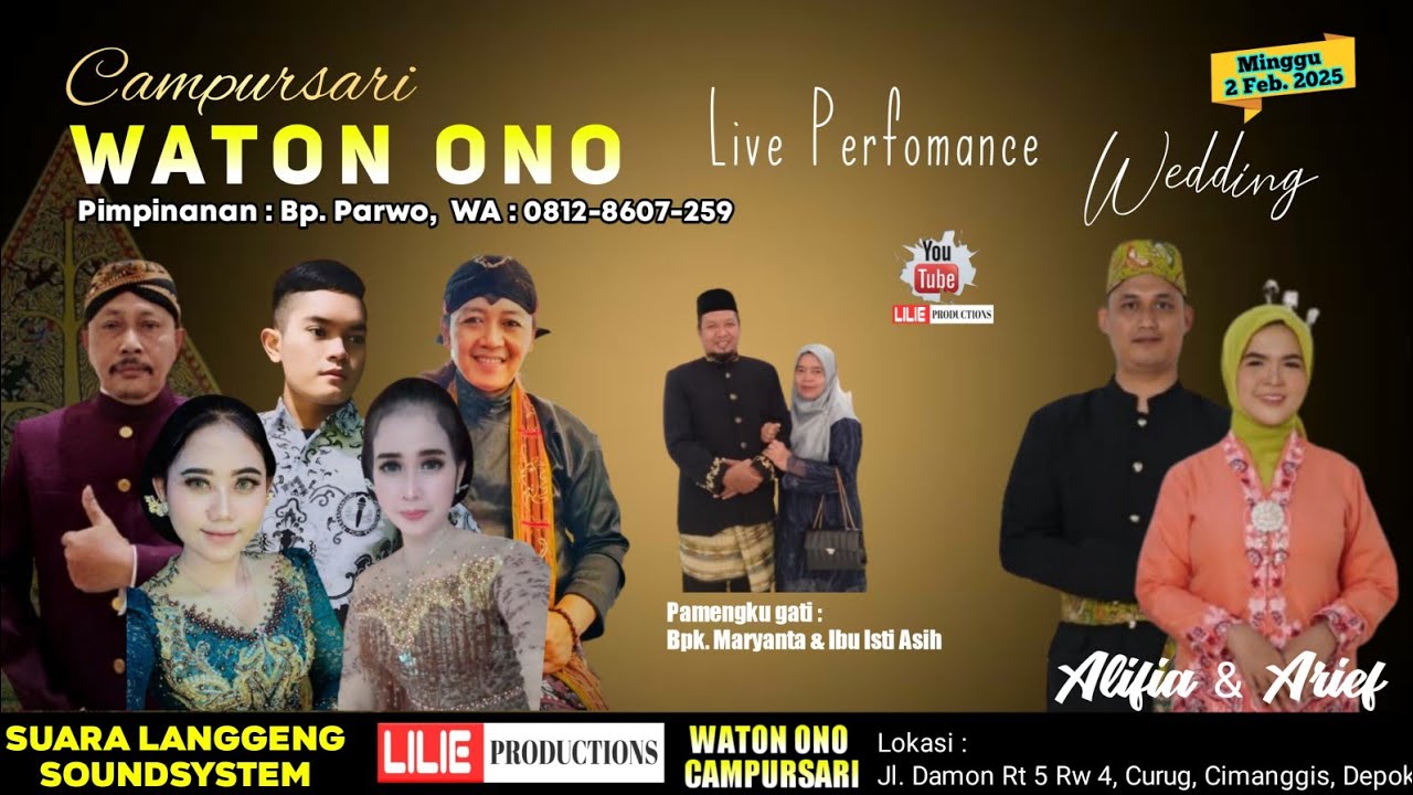 CS. Waton Ono Pimp. Mas Parwo 1 |0812-8607-259 | Resepsi Pernikahan Alifia dan Arif | SESI SIANG ...