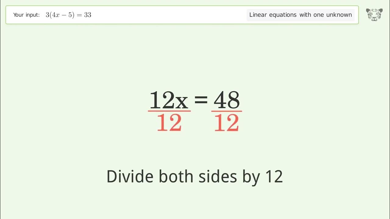 linear-equation-with-one-unknown-solve-3-4x-5-33-step-by-step