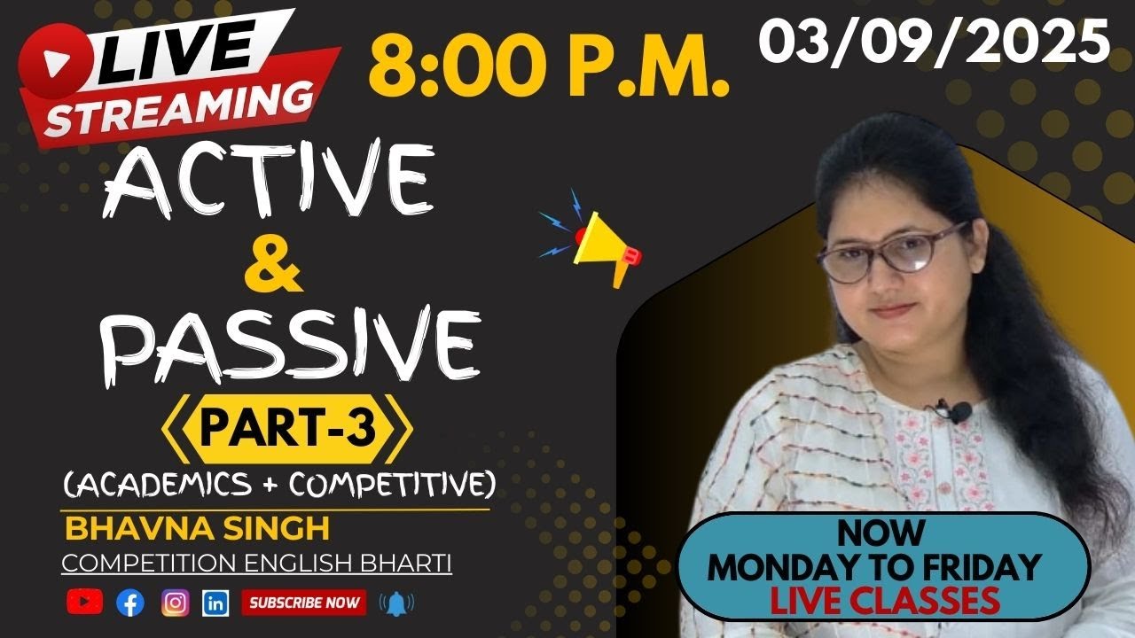 ACTIVE AND PASSIVE VOICE || Competition English Bharti || English ...