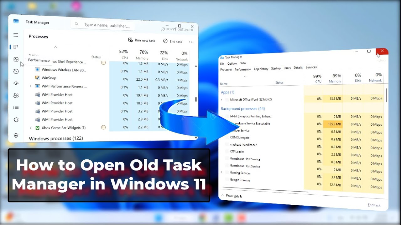 How to Restore Old Task Manager on Windows 11 - YouTube