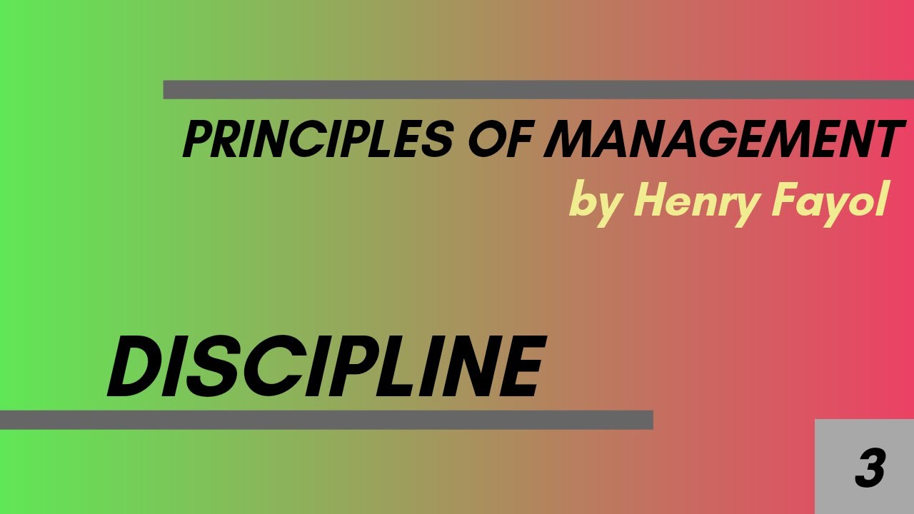 Principle Of Discipline In Management
