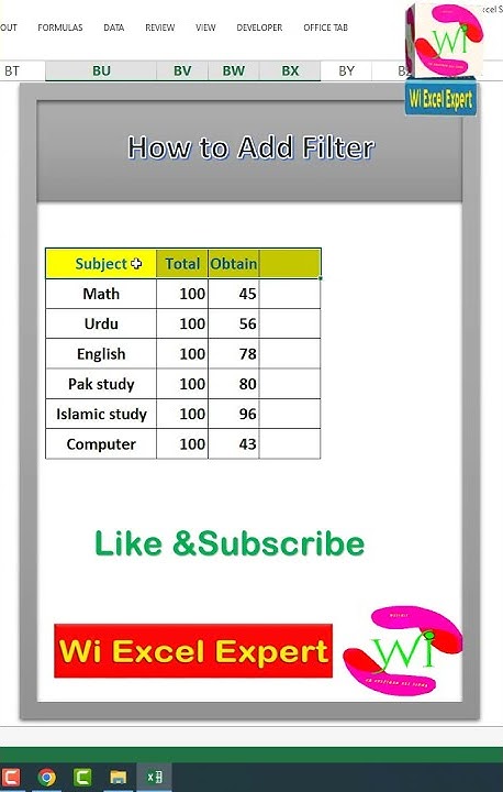How to add Filter in Excel - YouTube
