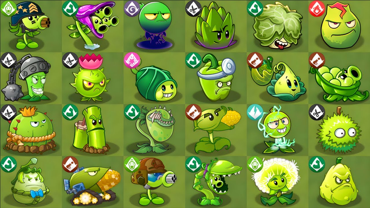 24 GREEN Premium Plants Power-Up! vs PvZ 2 All Final Bosses Fight ...