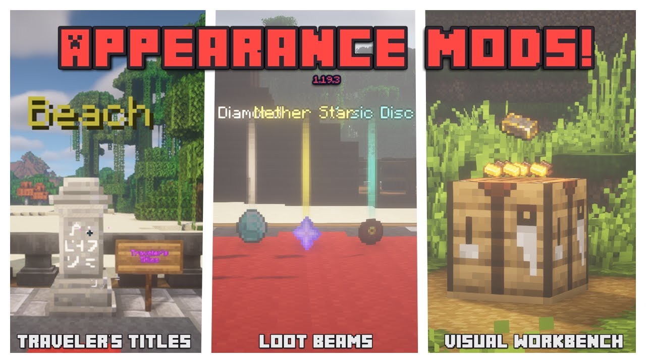 TOP 3 APPEARANCE MODS For MINACRAFT! 1.19.3 - YouTube