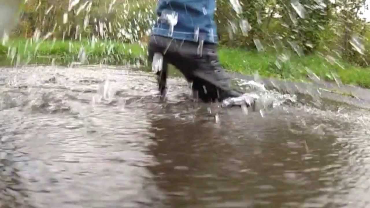 Public Heels 48 more puddle splashing - YouTube