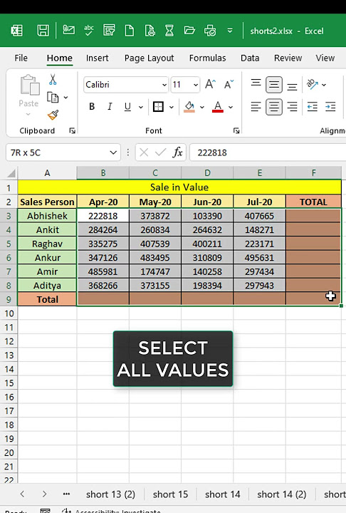 Lets Learn Shortcut Trick To Sum Multiple Values💪👍exceltricks Exceltips Youtube 1707