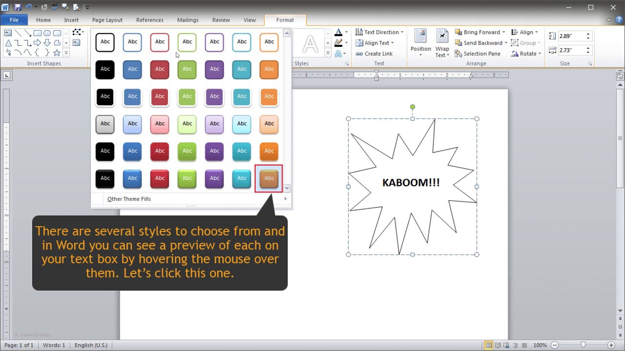 Word Demo: Shape styles - YouTube