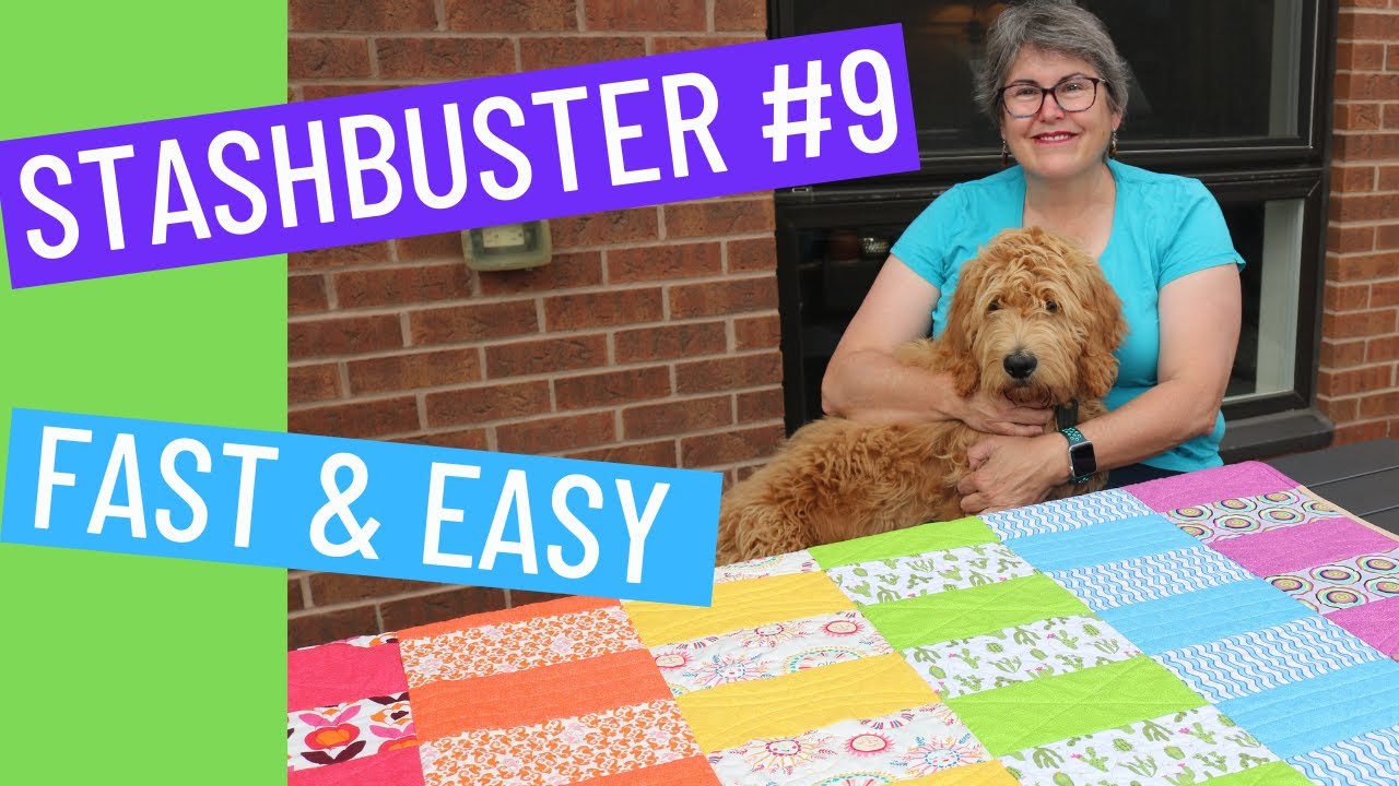 🎉👌 FAST & EASY BEGINNER QUILT STASHBUSTER #9 - FREE PATTERN - YouTube