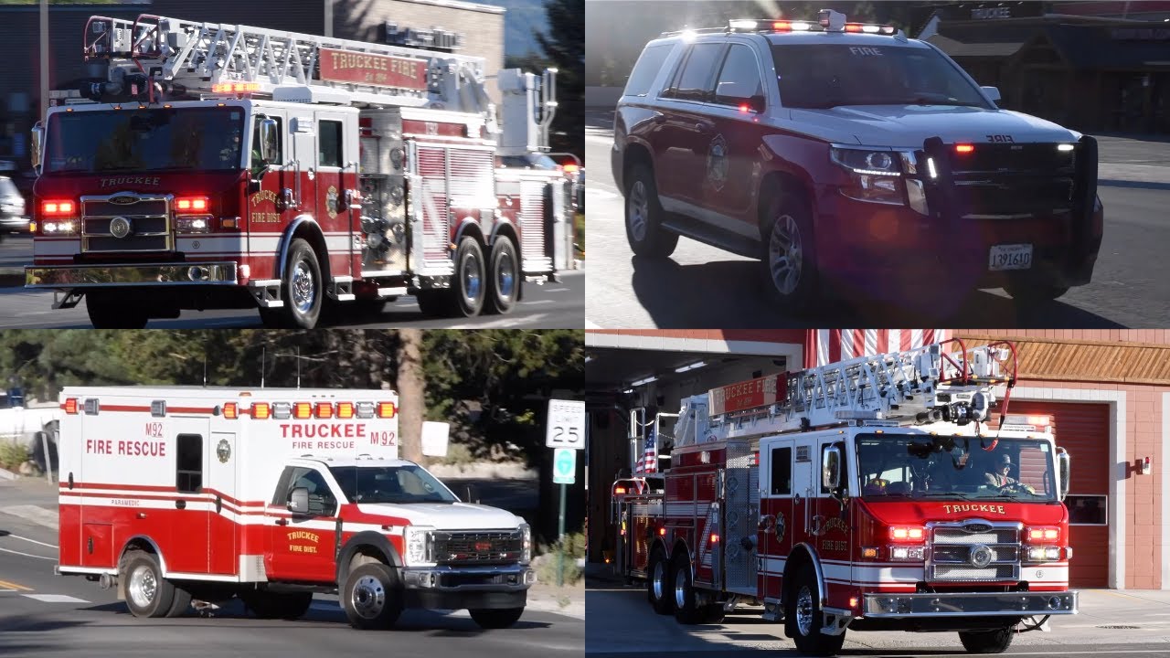 *STRUCTURE FIRE* Truckee Fire Protection Dist. Battalion 9, Truck 92 ...