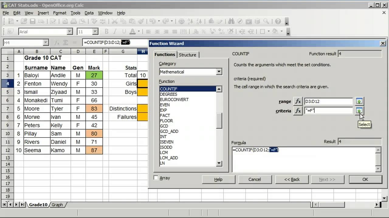 CAT 10 Spreadsheets 18 Using Functions III - YouTube