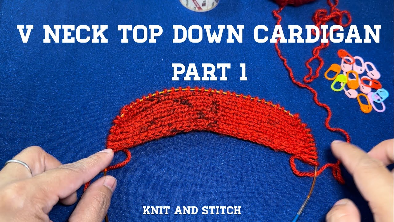 How To Knit V Neck Sweater for beginners | Knit V Neck Cardigan In ...