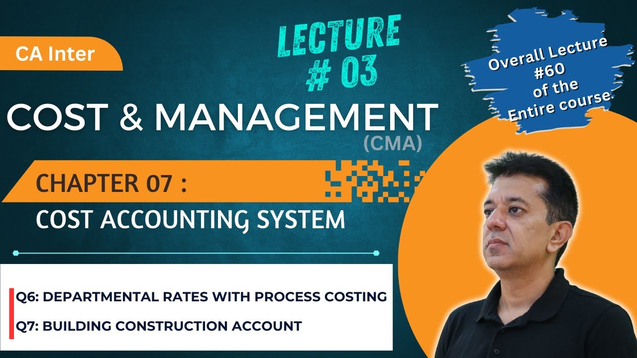 CA INTER || Costing (CMA) || Cost Accounting System || Lecture 3 || Q6 ...