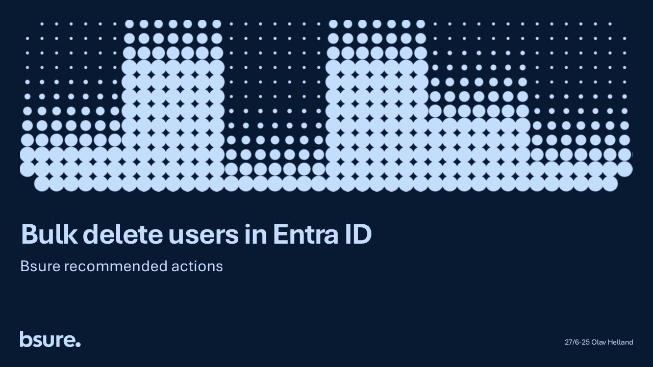 Bulk delete users from Entra ID (Norwegian) - YouTube
