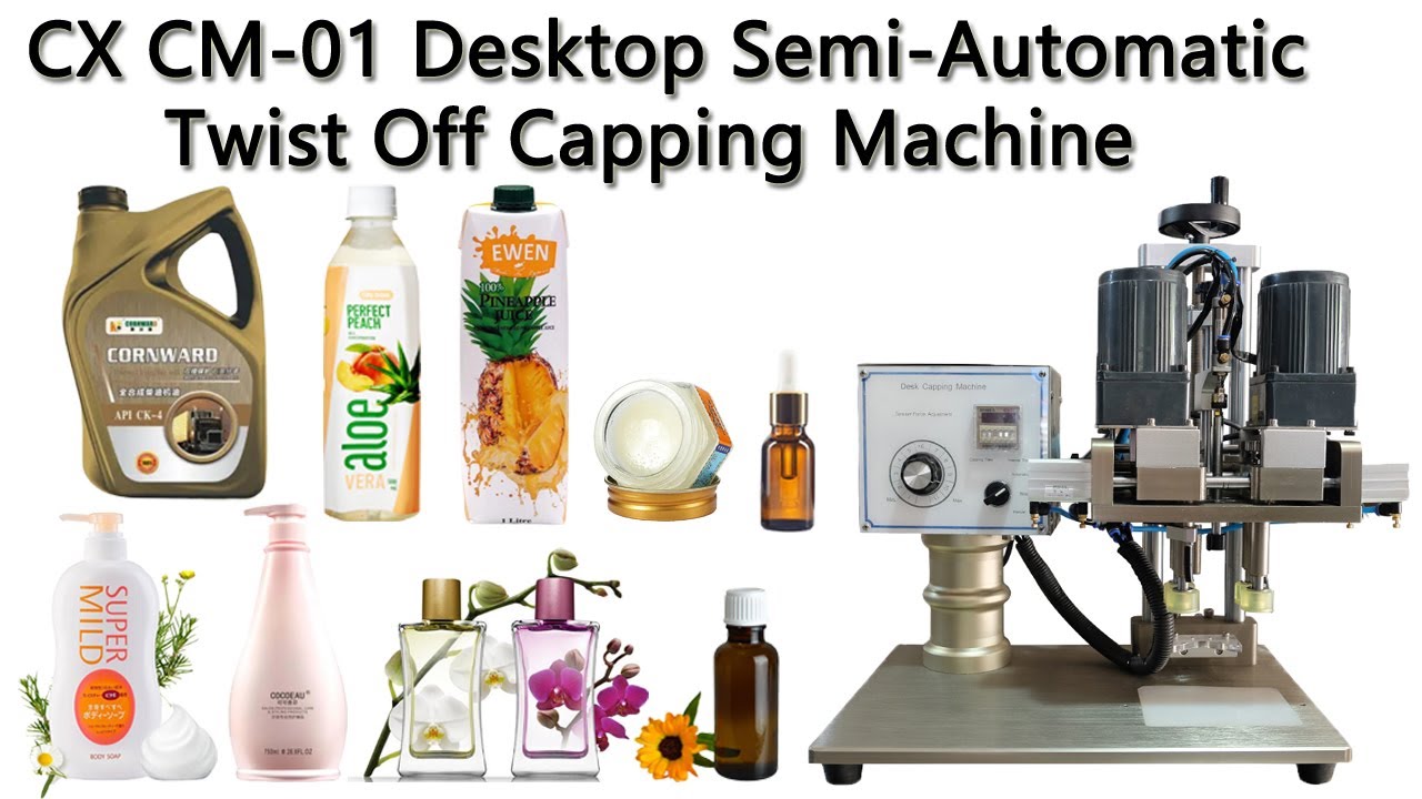 Semi-automatic spray bottle capping machine - YouTube