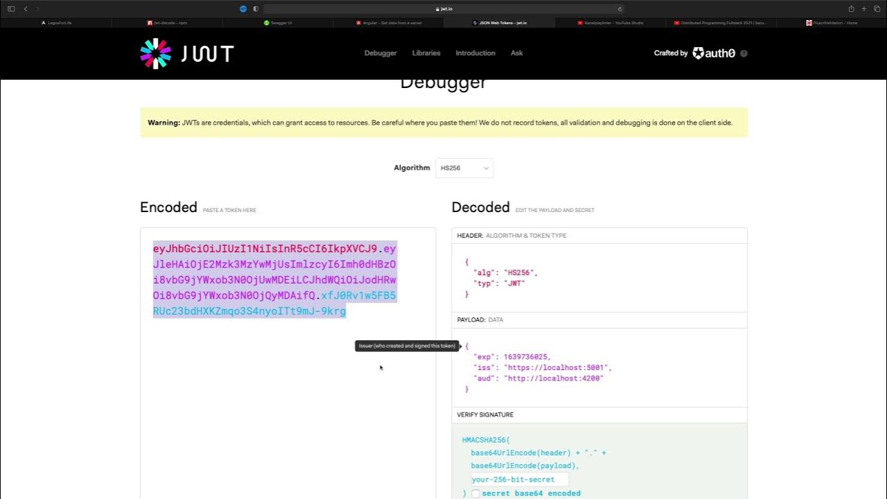 Distributed Programming Fullstack 2021 | S3P43 | Security | Decode JWT Token | Validate ...