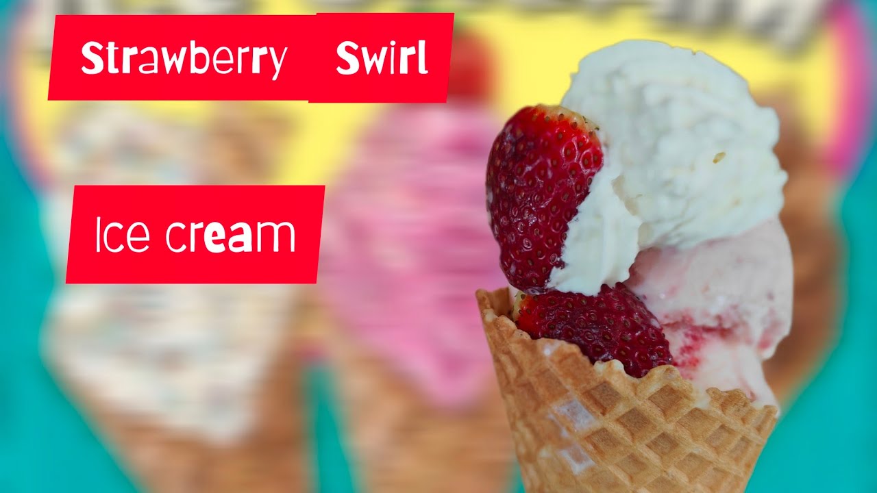 Strawberry swirl home made ice cream. - YouTube