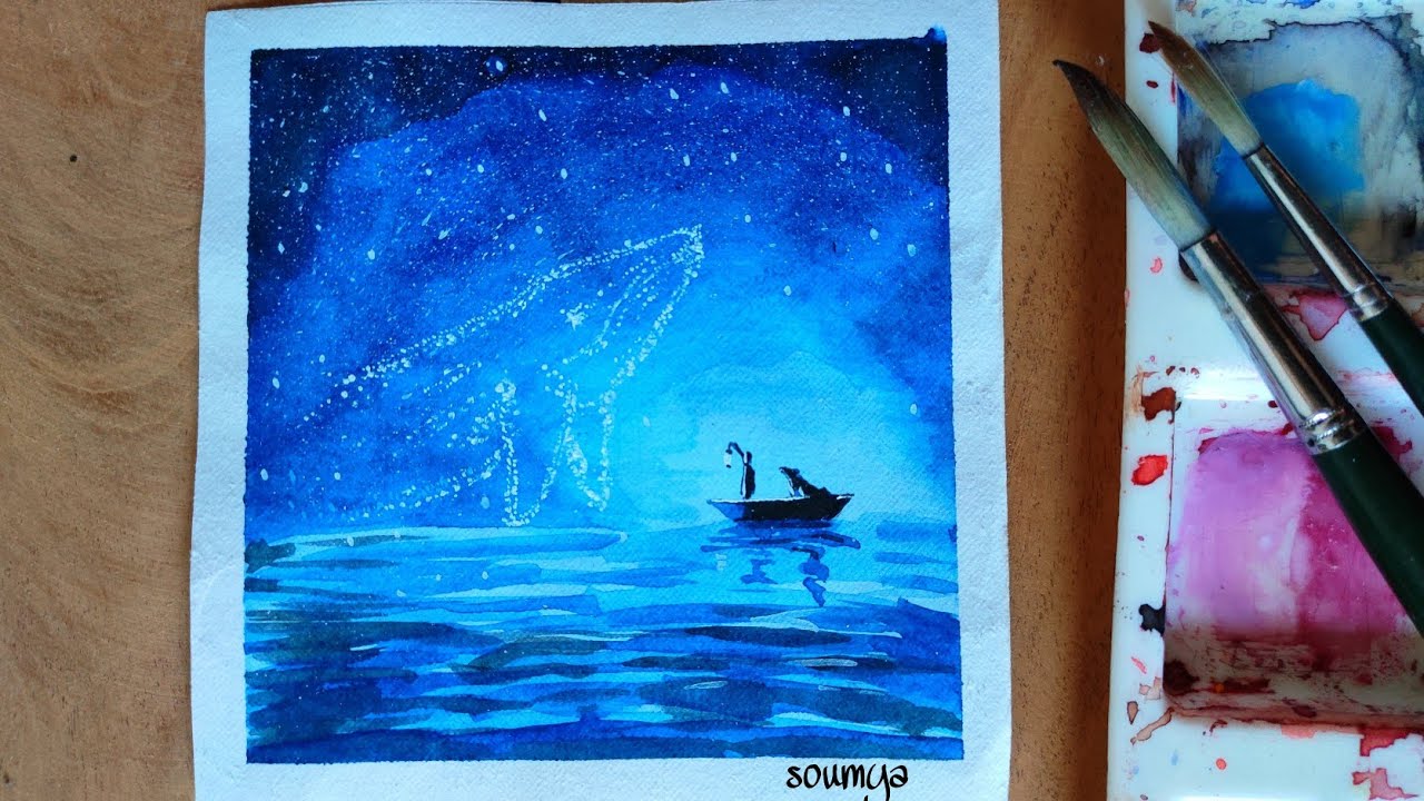 Dreamworld drawing with Watercolor | drawing for beginners easy step by ...