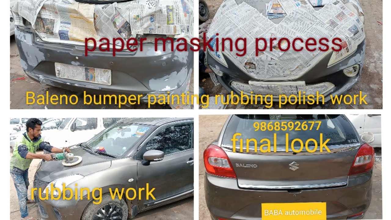 Maruti Suzuki Baleno bumper repair painting and rubbing polish ...