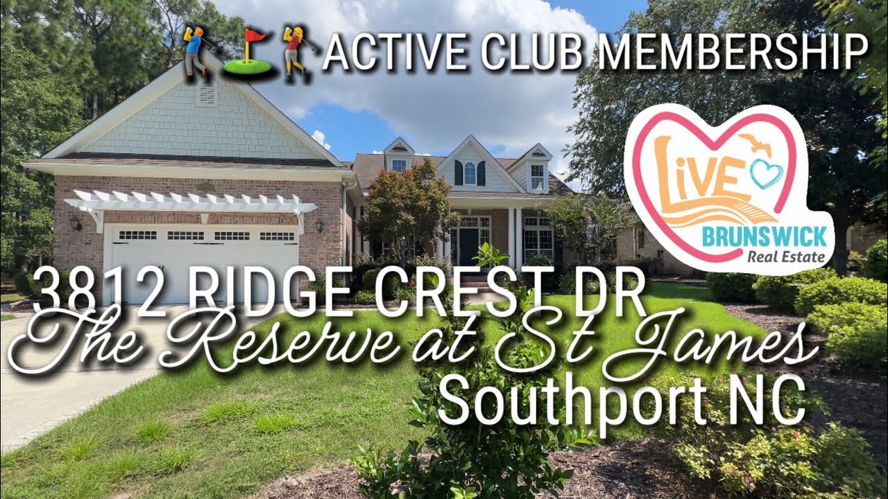 The Reserve in St James 🥰 3812 Ridge Crest Dr 🤩 Southport NC - YouTube