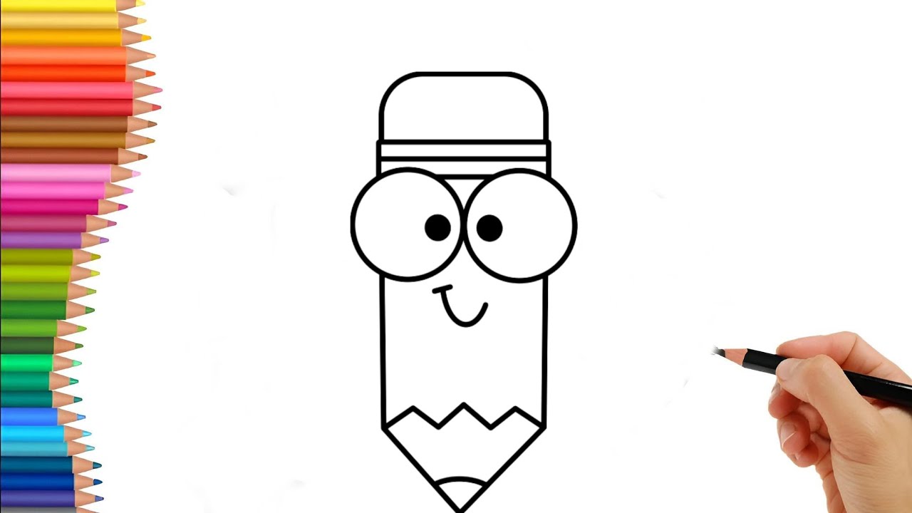 Pencil Drawing And Coloring For kids - YouTube