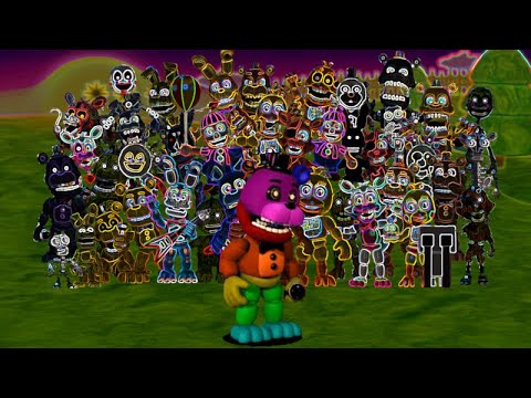 FnaF world simulator 100% file Rainbear character showcase - YouTube