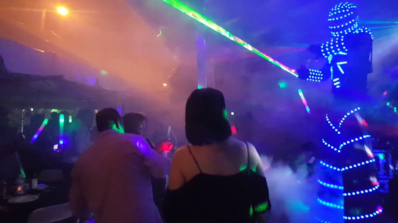 Boom LED Robot Turning up with Lasers - YouTube