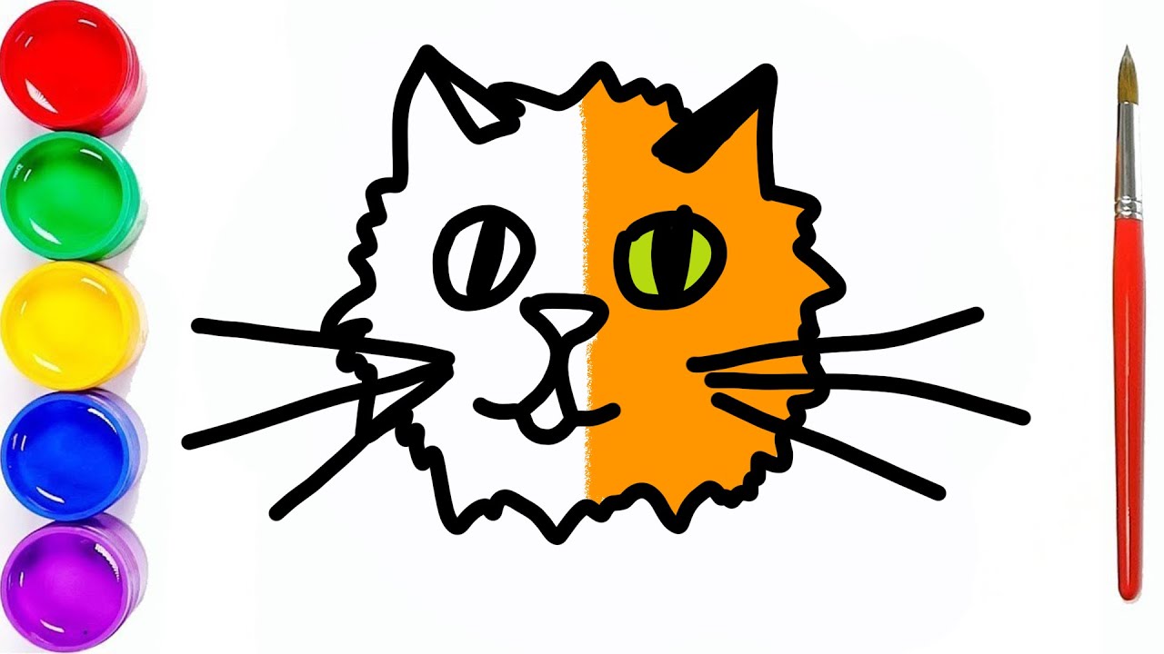 How to draw a cat for kids / Bolalar uchun mushukni qanday chizish ...