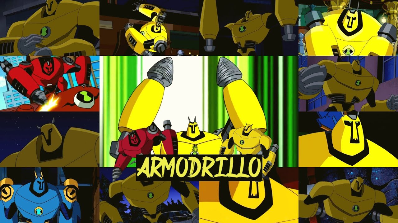 All armodrillo transformations in all Ben 10 series - YouTube