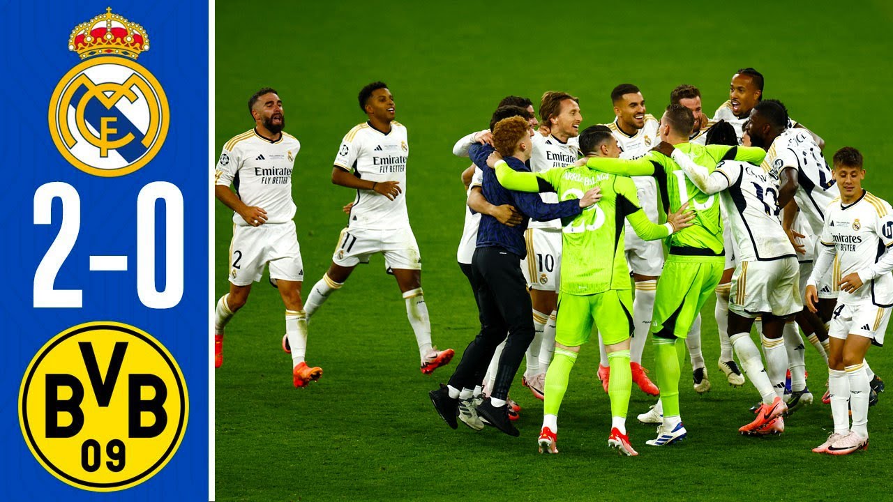 Borussia Dortmund 0-2 Real Madrid 2024 Champions League Final Goals and ...