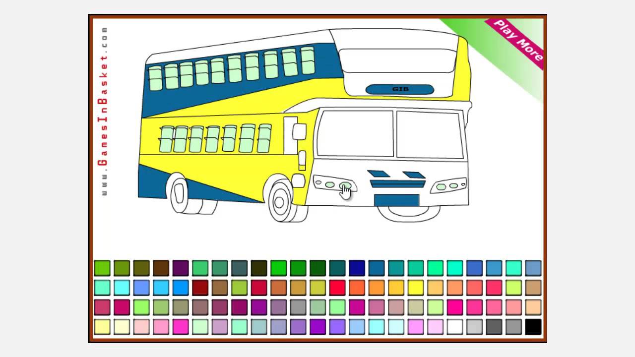 The Wheels On The Bus | Coloring Bus | Nursery Rhymes - YouTube