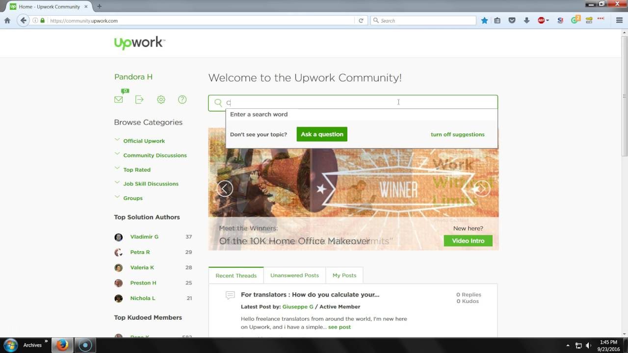 Upwork Community Forum Introduction - YouTube