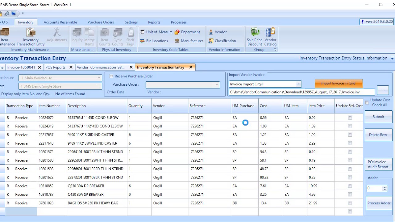 Wave by BMS Vendor Invoice Importing - YouTube