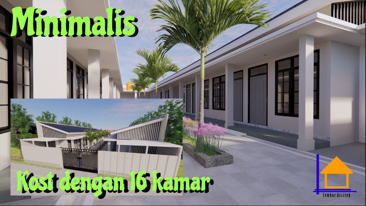 Desain Kost Minimalis 16 Pintu - YouTube