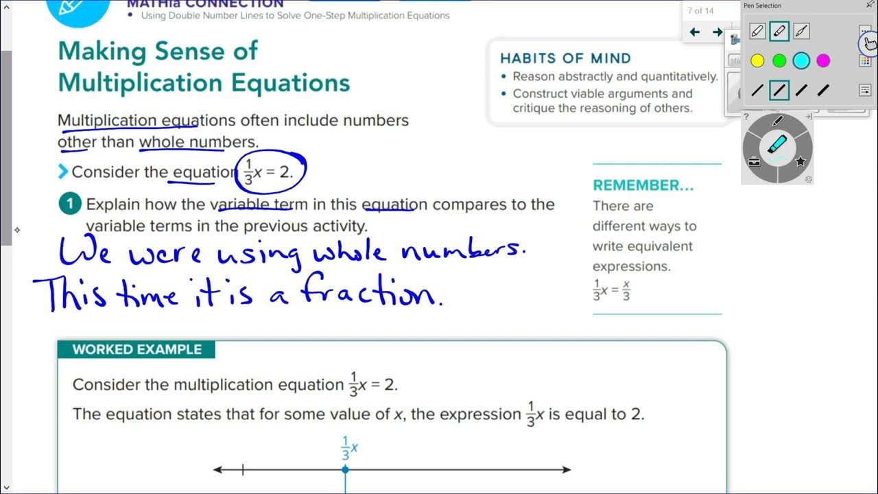 KMS 6th Grade Math - Module 3, Topic 1, Lesson 3 - Multiplication Equations - YouTube