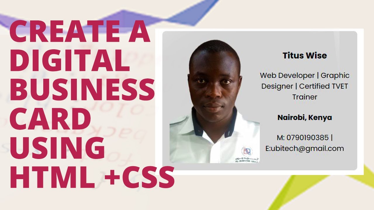 HOW TO CREATE A DIGITAL BUSINESS CARD USING HTML AND CSS - YouTube