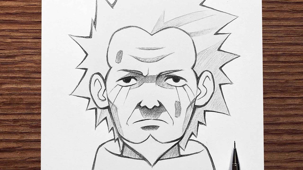 Easy anime drawings | how to draw Hiruzen - [Naruto] | anime boy ...