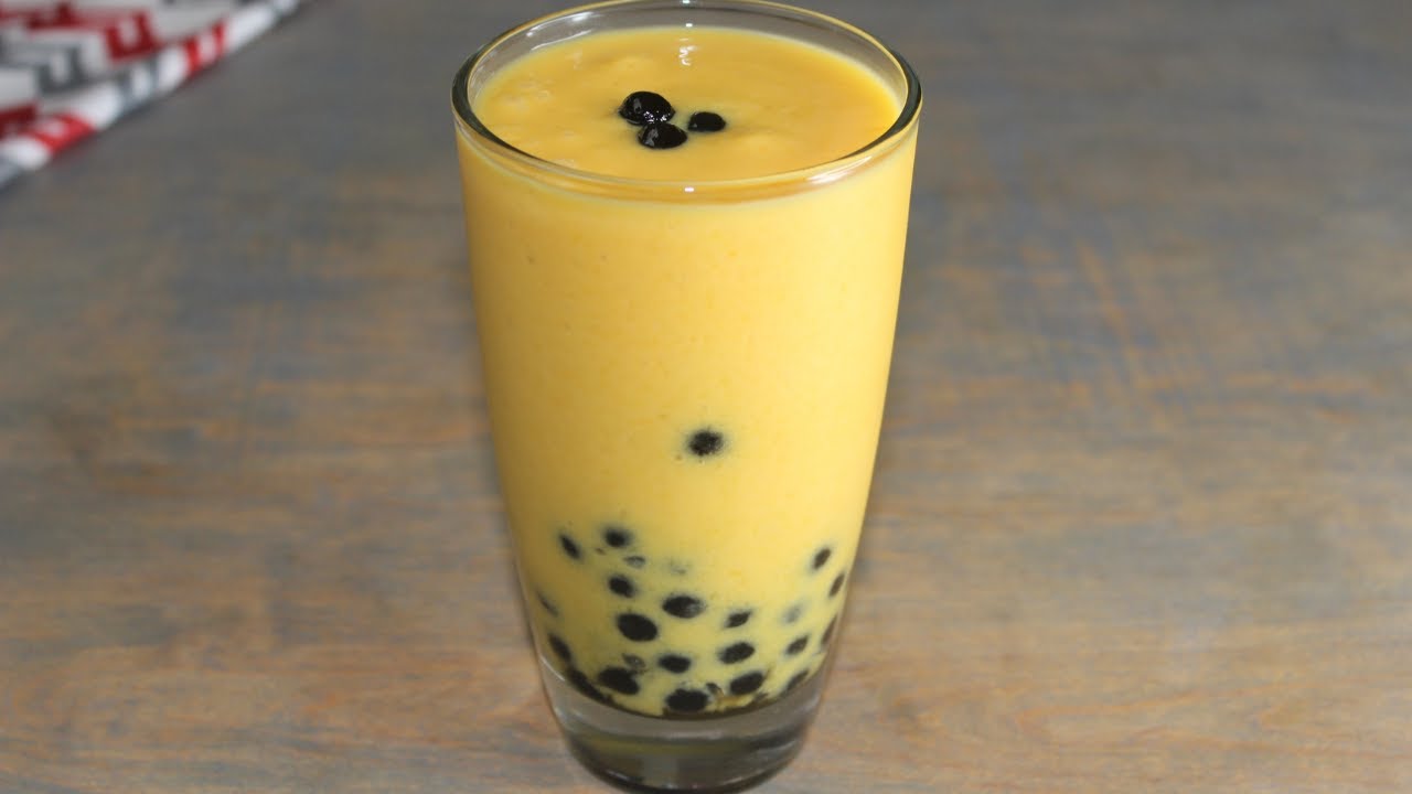 Mango Smoothie With Tapioca Pearls! ~Tasty & Quick Recipes - YouTube