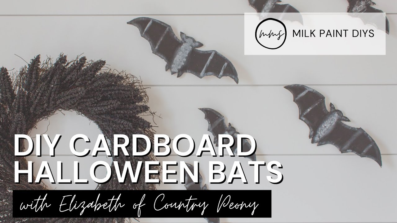 DIY Cardboard Halloween Bats | Miss Mustard Seed's Milk Paint - YouTube