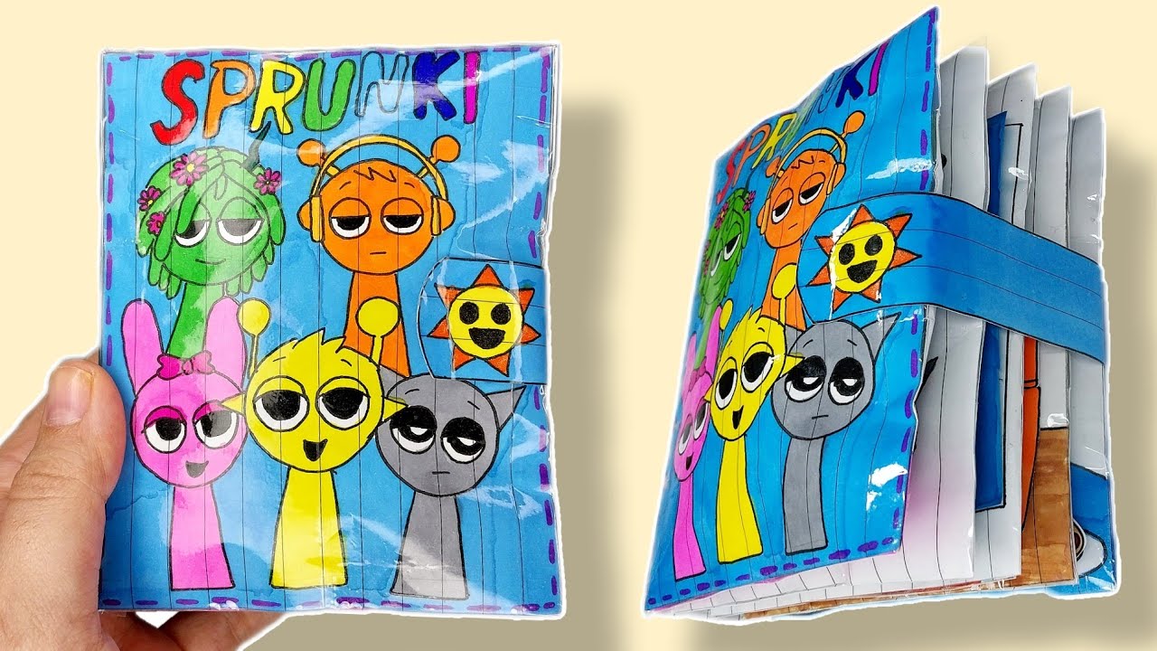 [Paper Diy] SPRUNKI SQUISHY Game Book 📚 Paper Play(oren, pinki, sun ...