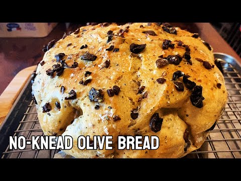 Easy Artisan Olive Bread | No Kneading | Nicola Recipes 