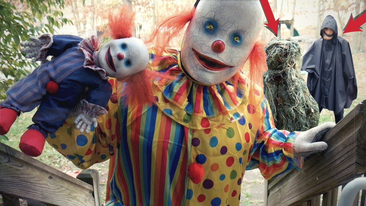 Scary Clown Vs The BoogeyMan Vs TreeMan - WeeeClown Around - YouTube