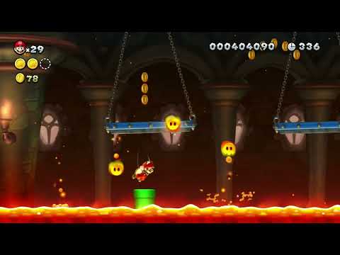 NSMB. U Deluxe - All Gold Coins and Secret Exits - Acorn Plains Castle ...