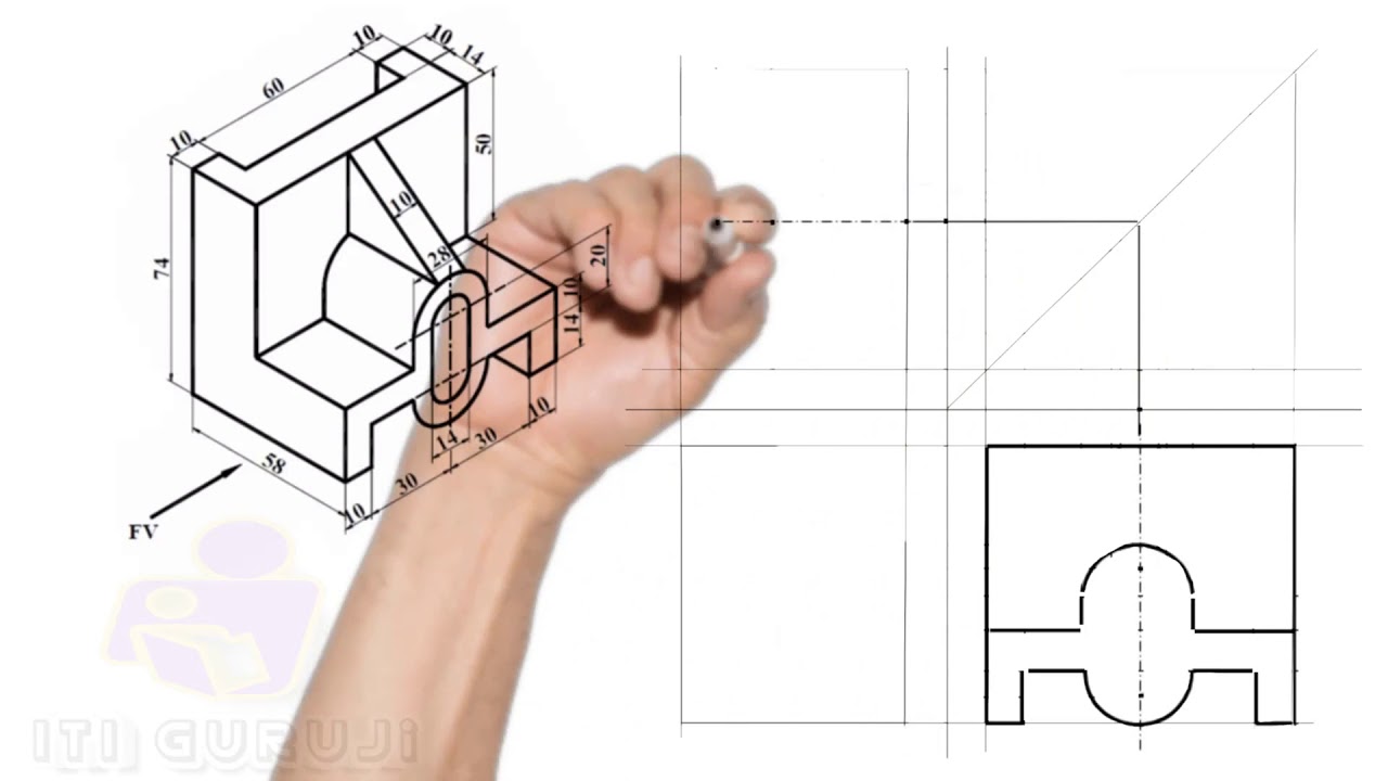 #engineering_drawing #iti_drawing #3rd_angle #isometri #isometric_view ...