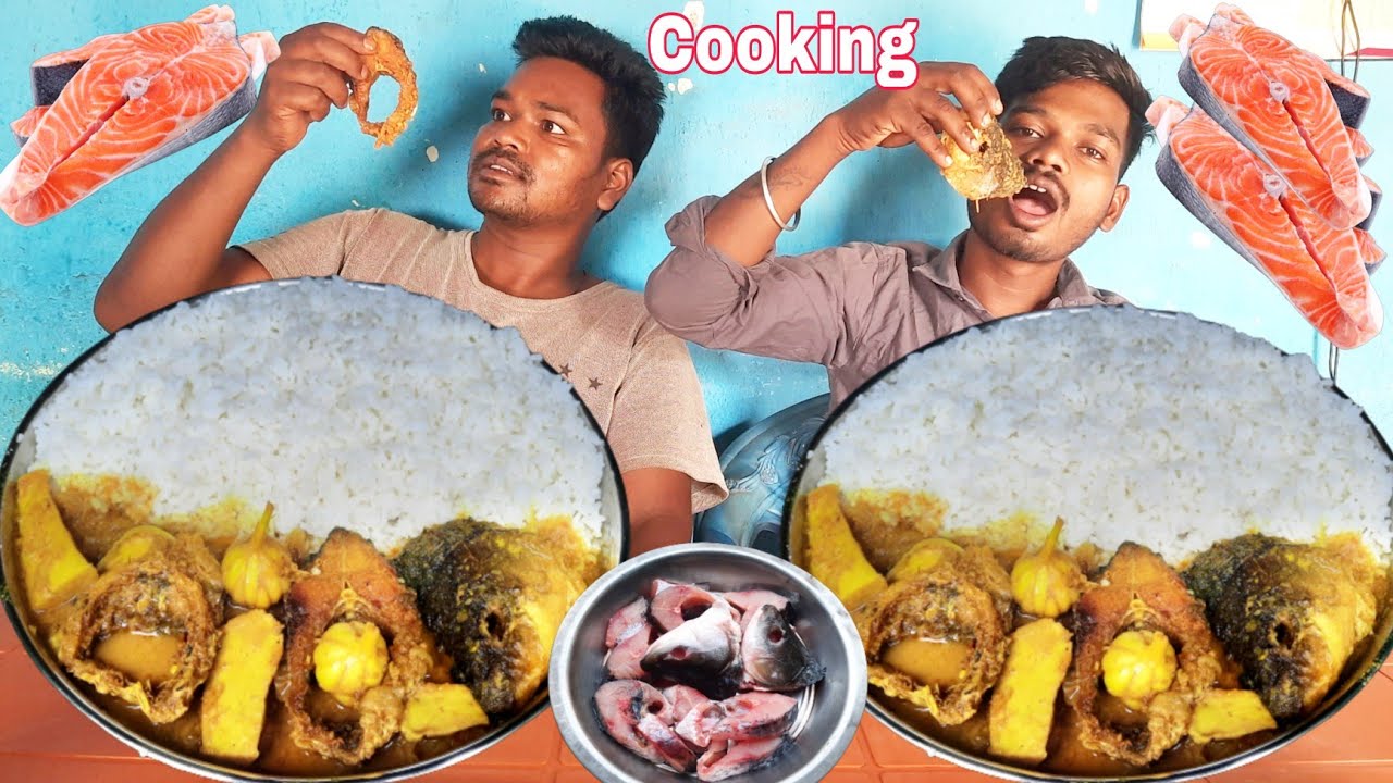 Fish head Fish curry cooking | Fish head curry with rice eating ...